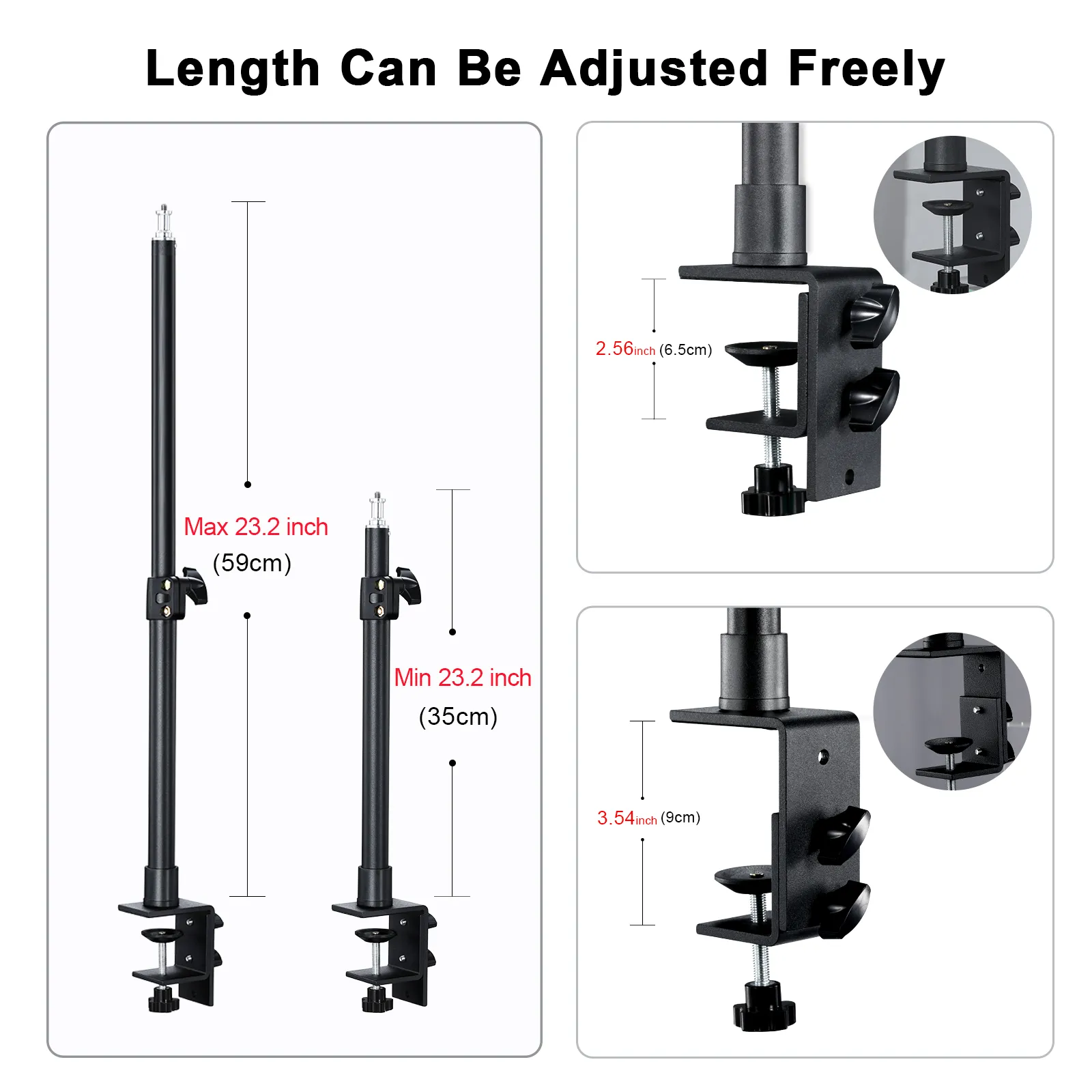 DHgate.com:Adjustable Tabletop Light Stand Clip Stand with 1/4 Screw ...