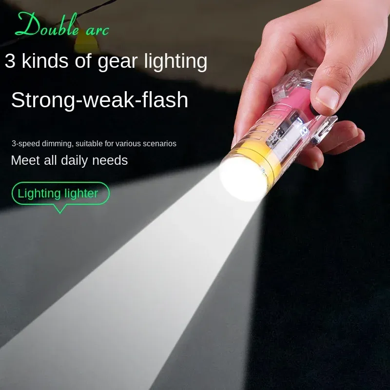 USB Rechargeable Dual Arc Electric Lighter with Flashlight and Digital ...