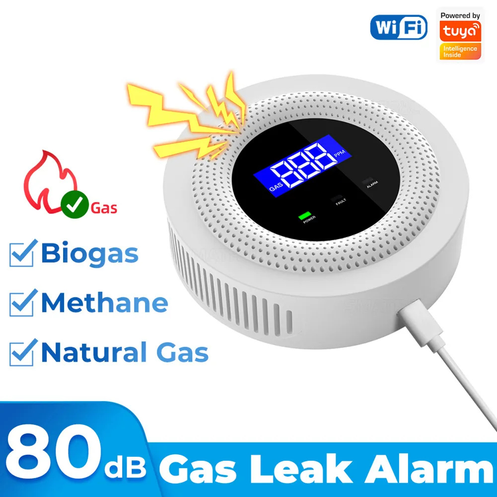 Home Natural Gas Detector with Audible Alarm & Digital Display ...