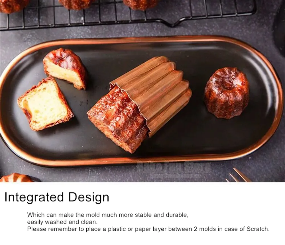 Canneles Baking Mold - Set of 12 Copper Fluted Round Aluminum DIY ...