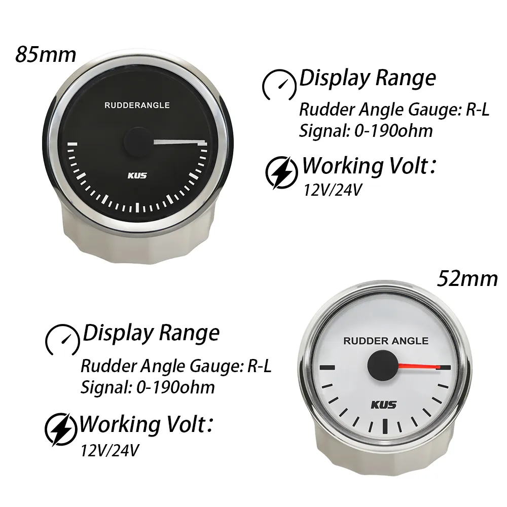 DHgate.com:52mm Universal Marine Rudder Angle Indicator Gauge, Red ...