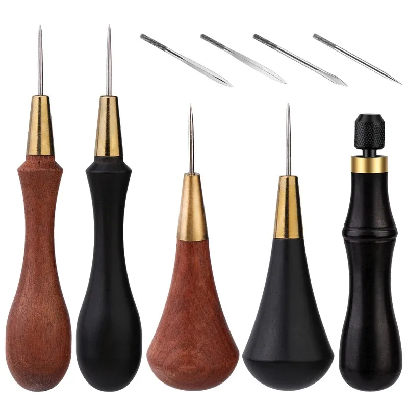 DHgate.com:TLKKUE Leathercraft Awls | Wooden Handle Awls Handmade ...