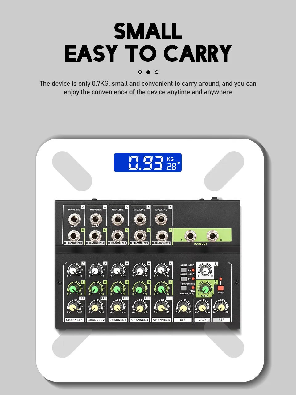 Digital Equalizer Mixer Console With Reverb & 48V Phantom Power 10 ...