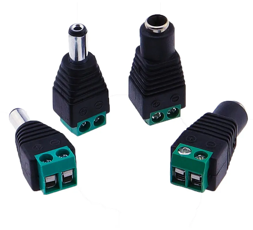 2.1mm x 5.5mm DC Power Plug Connector Adapter for Signal Color LED ...