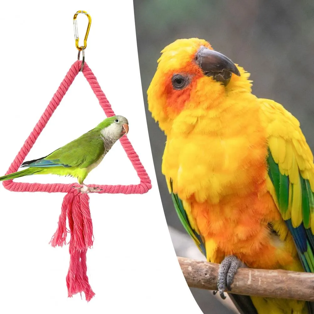 1 Pack Parrot Triangle Perch Toy - Colorful Hanging Bite Resistant Bird ...
