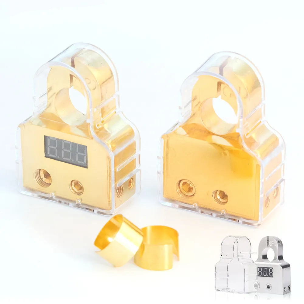 Car Battery Terminal Connectors Voltmeter Positive Negative Battery ...