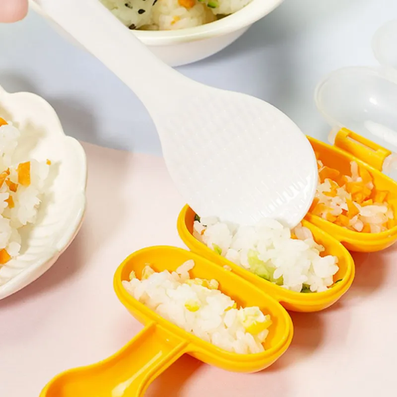 2-Piece Rice Ball Molds Set - DIY Sushi Maker Kit with Non-Stick Bento ...