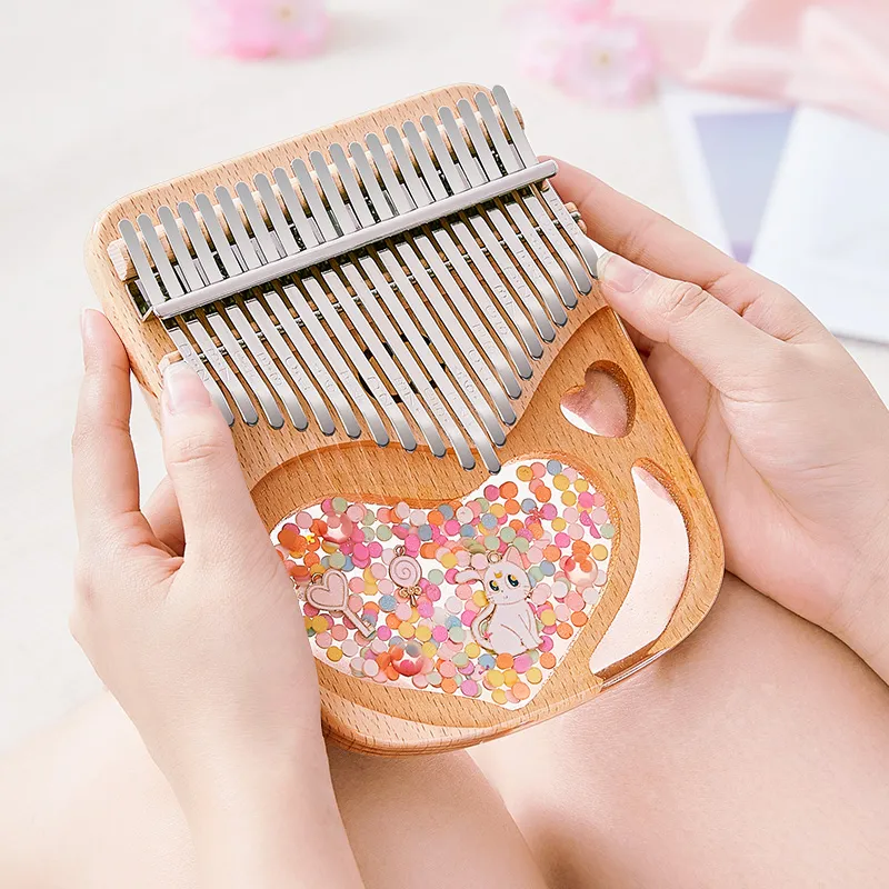 DHgate.com:Resin Kalimba 21/17 Keys Thumb Piano, Mahogany Wood Kalimbas ...
