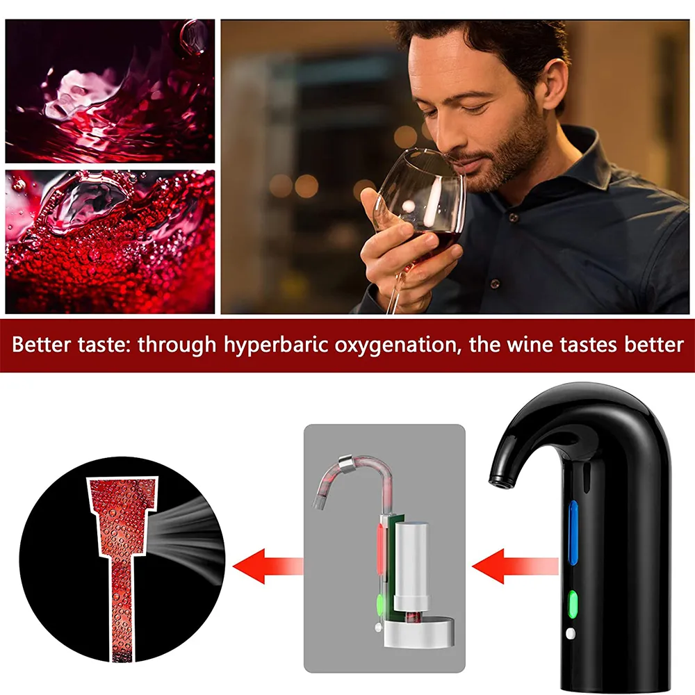 DHgate.com:LMETJMA Electric Wine Aerator Decanter Set - One-Touch USB ...