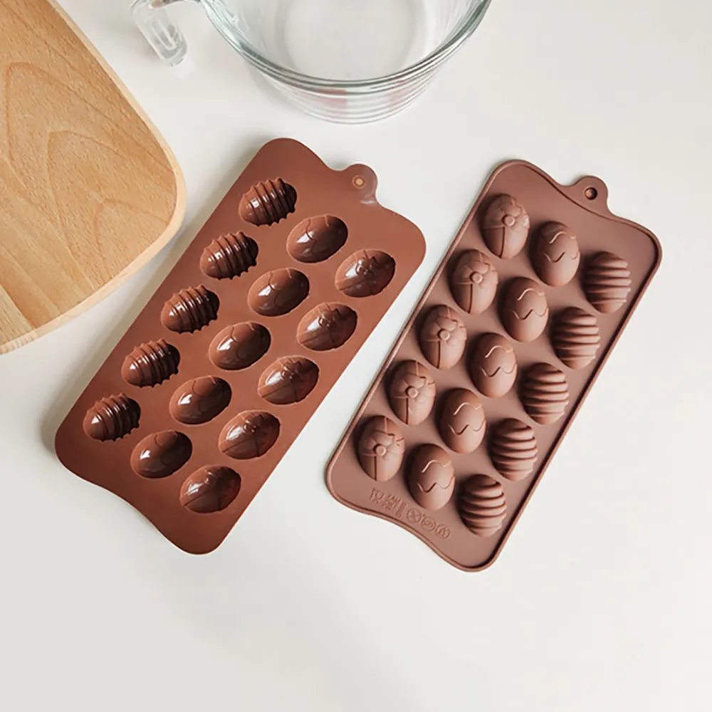 Silicone DIY Easter Chocolate Egg Mold, Nonstick Baking Mold for Cake ...