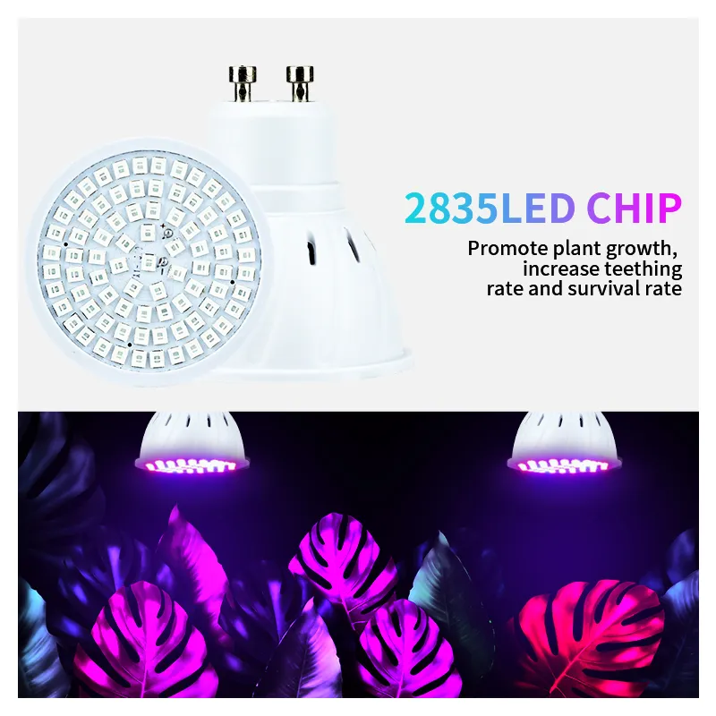 E27/E14/GU10/MR16 LED Grow Light Bulb, 48/60/80 LEDs Hydroponic Plant ...