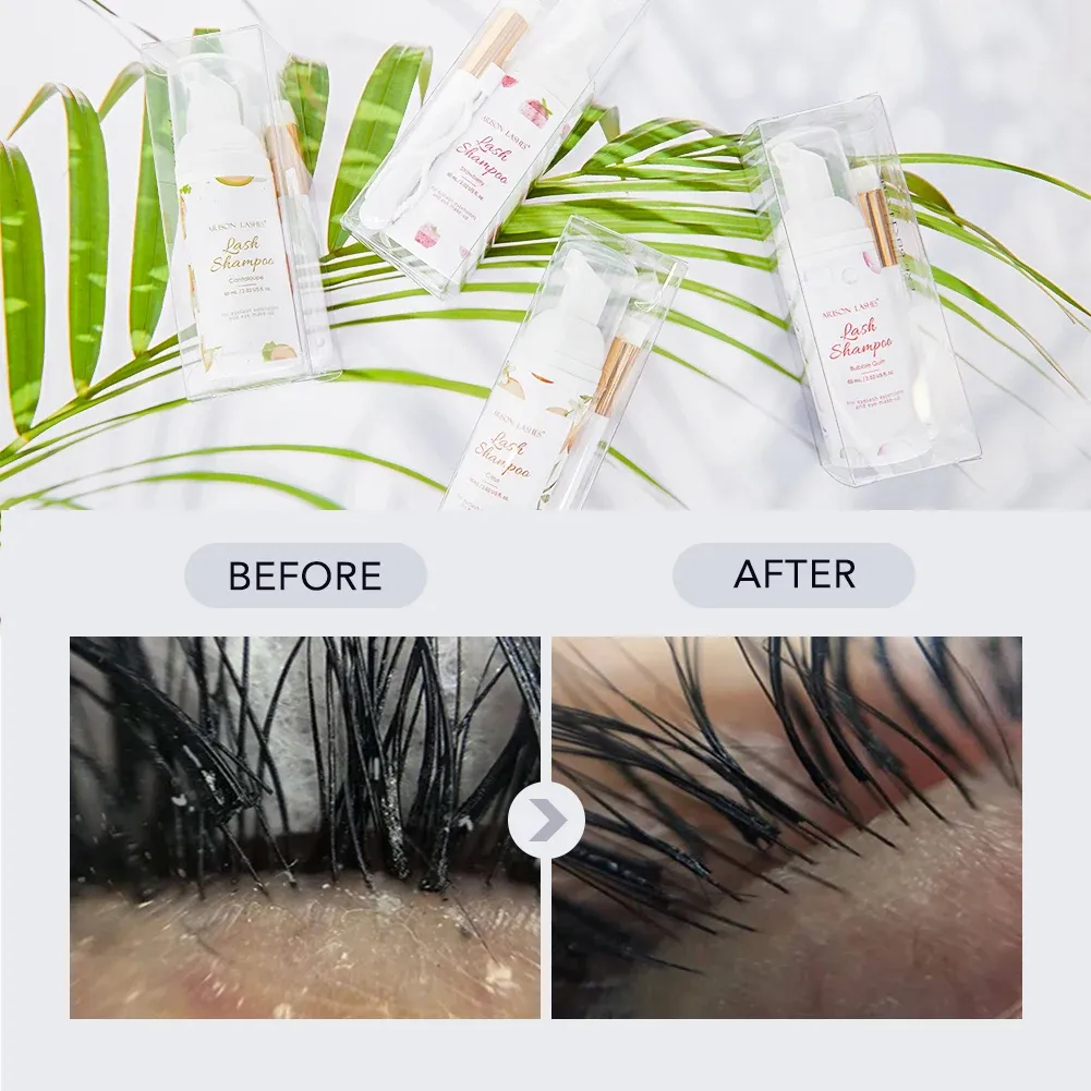 ARISON 60ml Eyelash Shampoo Kit- Brush, Foam, Remover for Lash Lift ...