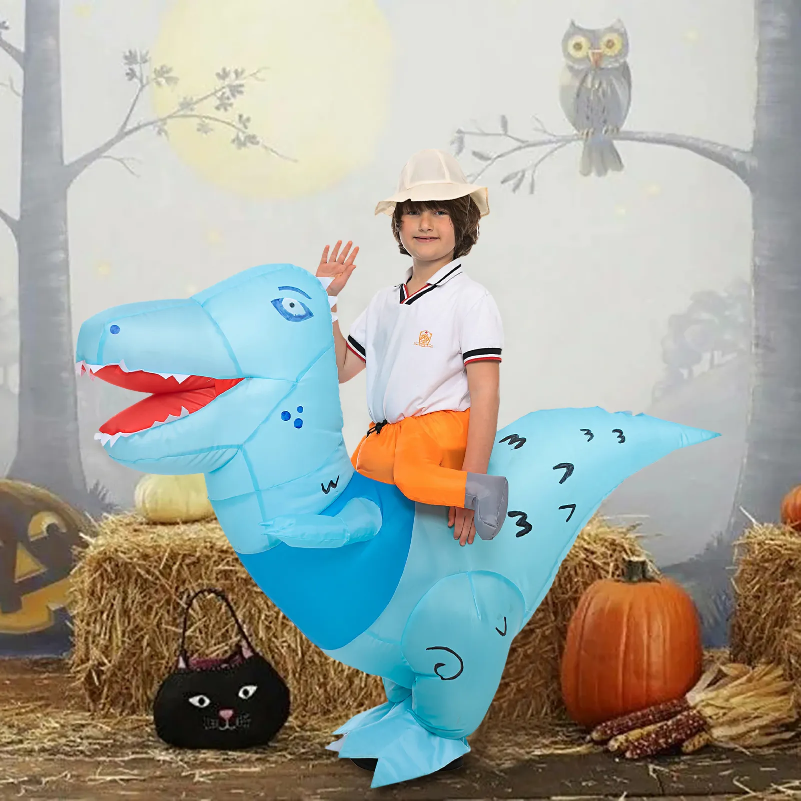 Ride-On Dinosaur Inflatable Costume for Kids - Fun Blow Up Dino Suit ...