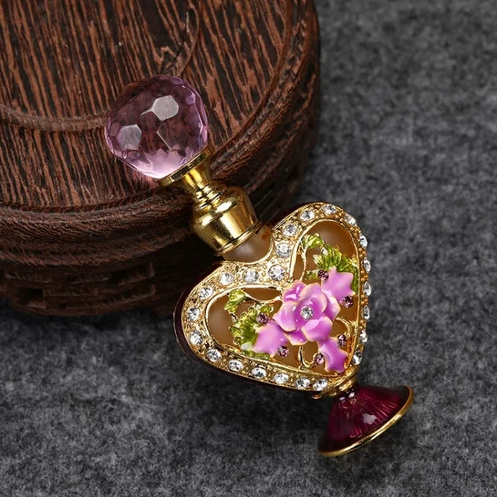 DHgate.com:Exquisite 5ml Vintage Pink Glass Perfume Bottle, Carved ...