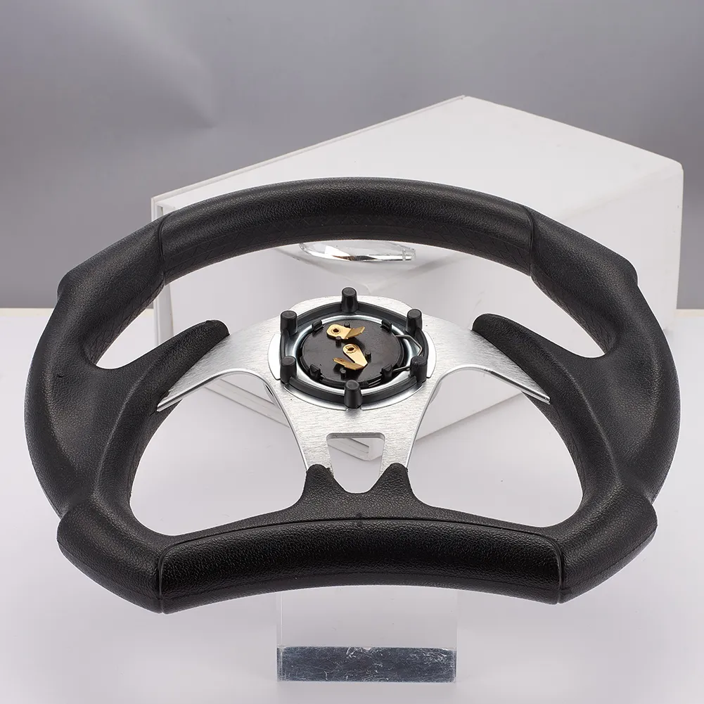 DHgate.com:Aluminum Flat Dish Car Steering Wheel with Horn Leather ...