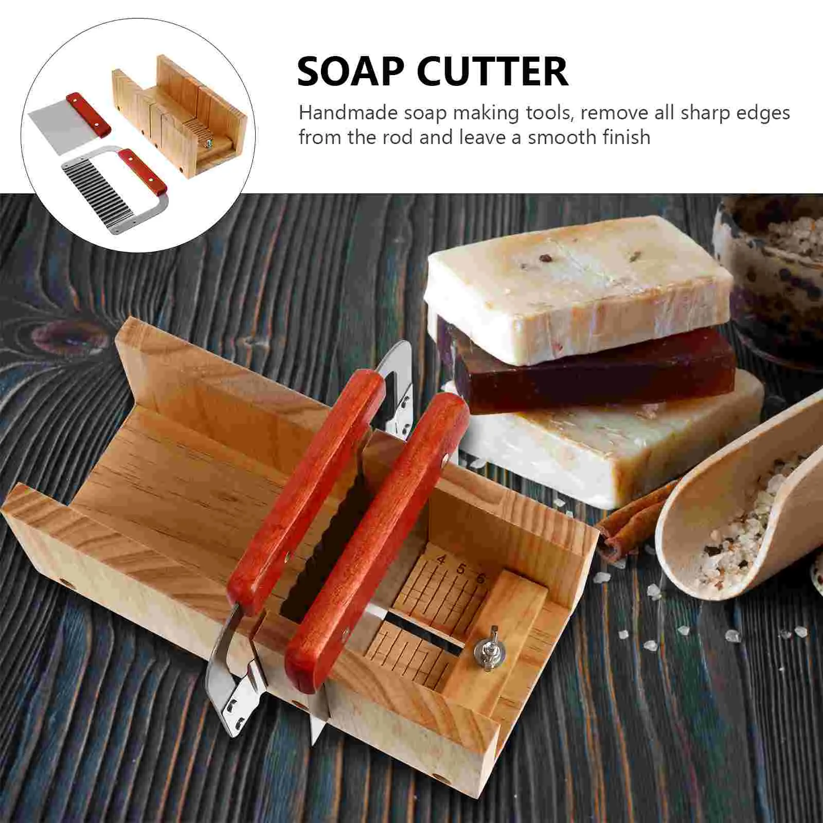 Soap Mold Wooden Cutting Device with Wavy Stainless Steel Blade for ...