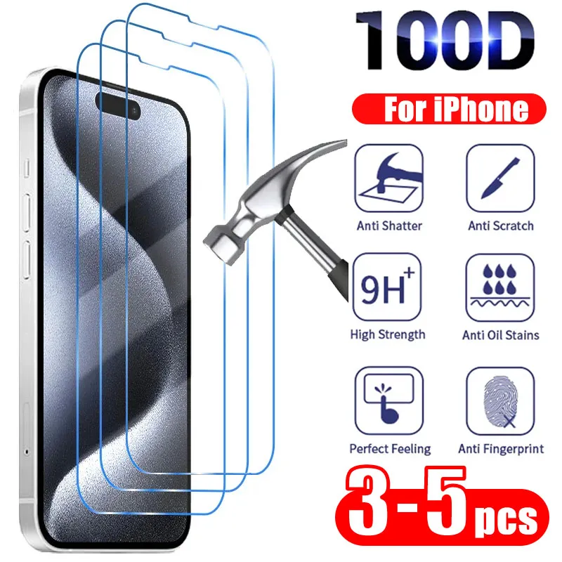 DHgate.com:5Pcs Tempered Glass Screen Protectors for iPhone 15, 14, 13 ...