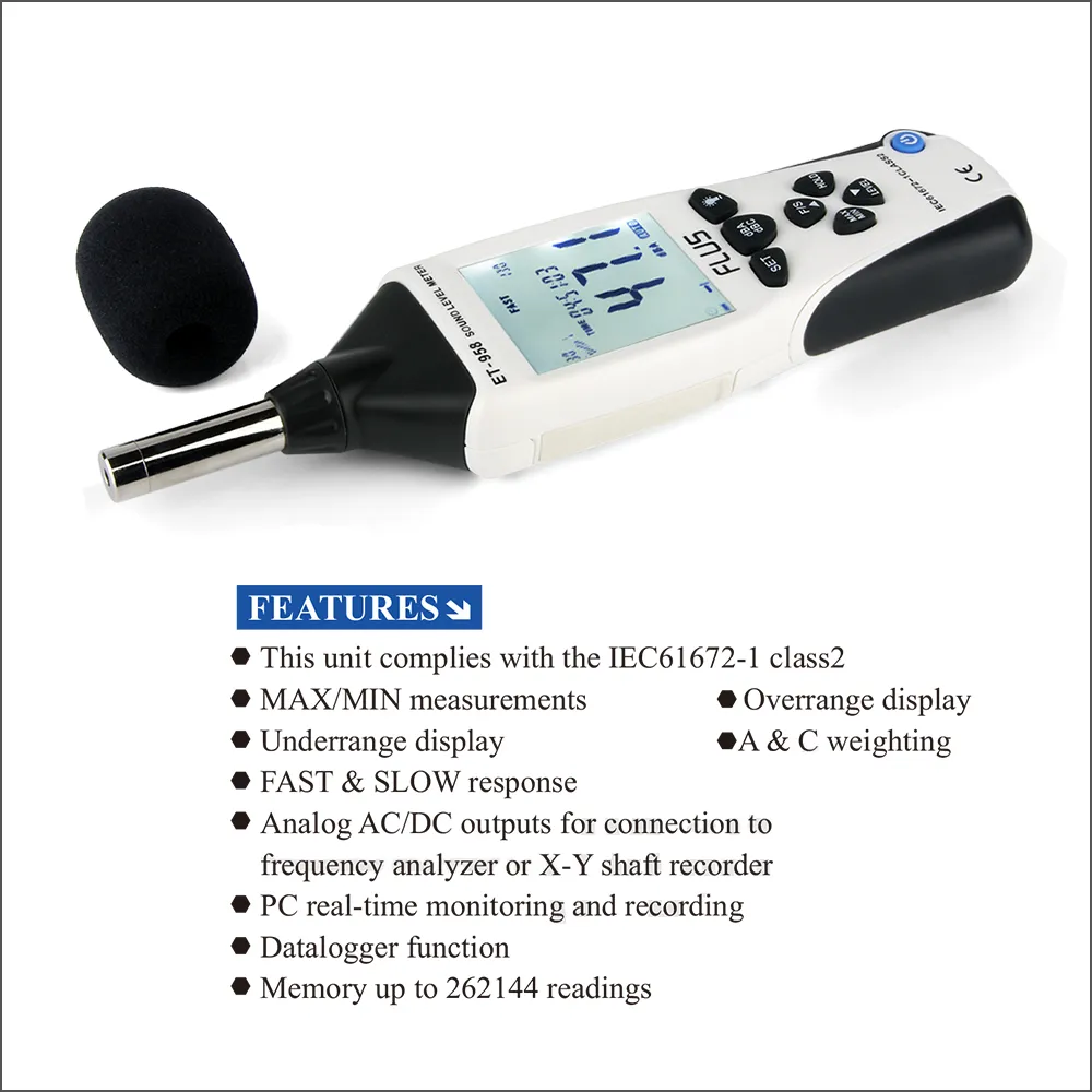 DHgate.com:FLUS Professional Digital Sound Level Meter, 30-130dB ...