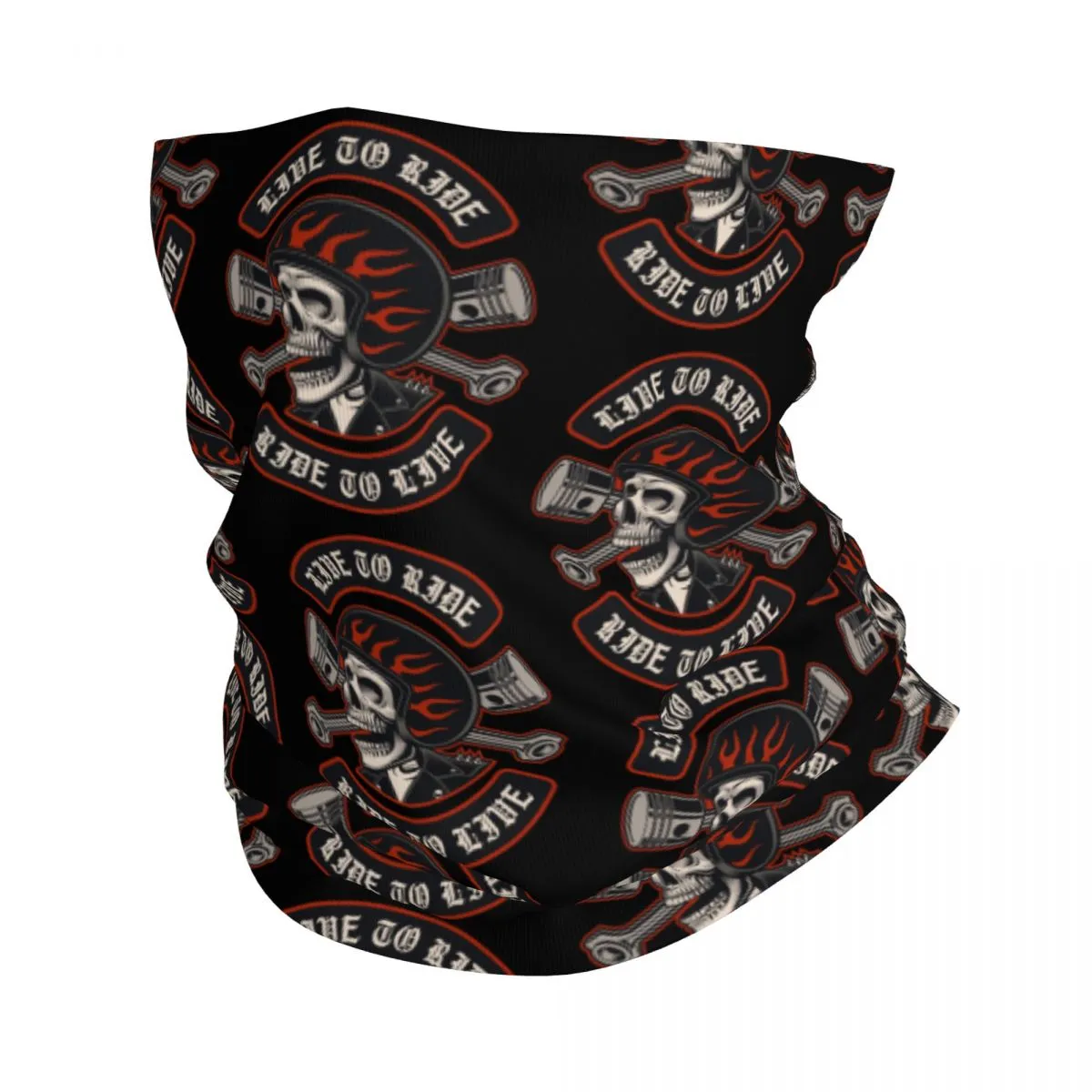 Rockabilly Rock Biker Motorcycle Skull Neck Gaiter Windproof Winter ...