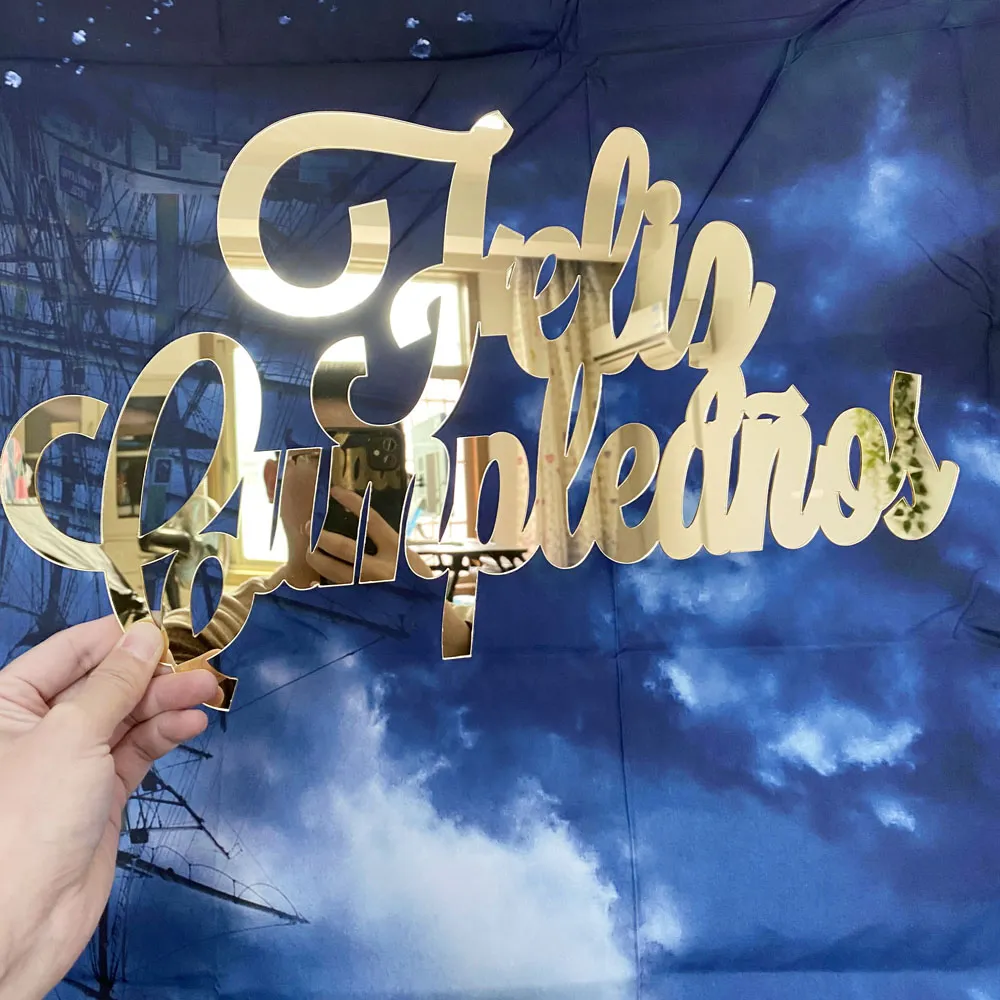 Acrylic Mirror Wall Stickers: Personalized Celebration Wooden Sign For ...