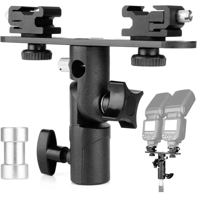 DHgate.com:Dual Flash Bracket,Hot Shoe Speedlight Umbrella Holder,Light ...