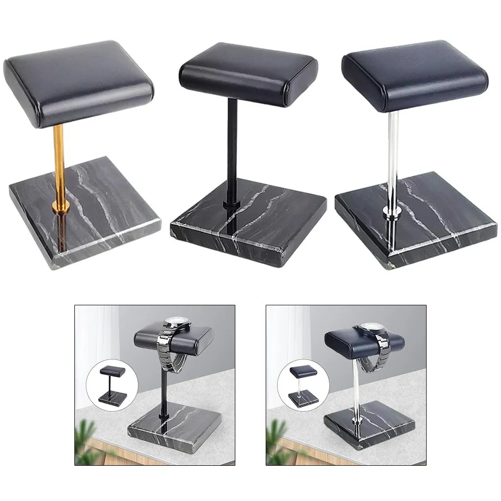 Elegant Handcrafted Leather & Marble Watch Display Stand, Sturdy Base ...