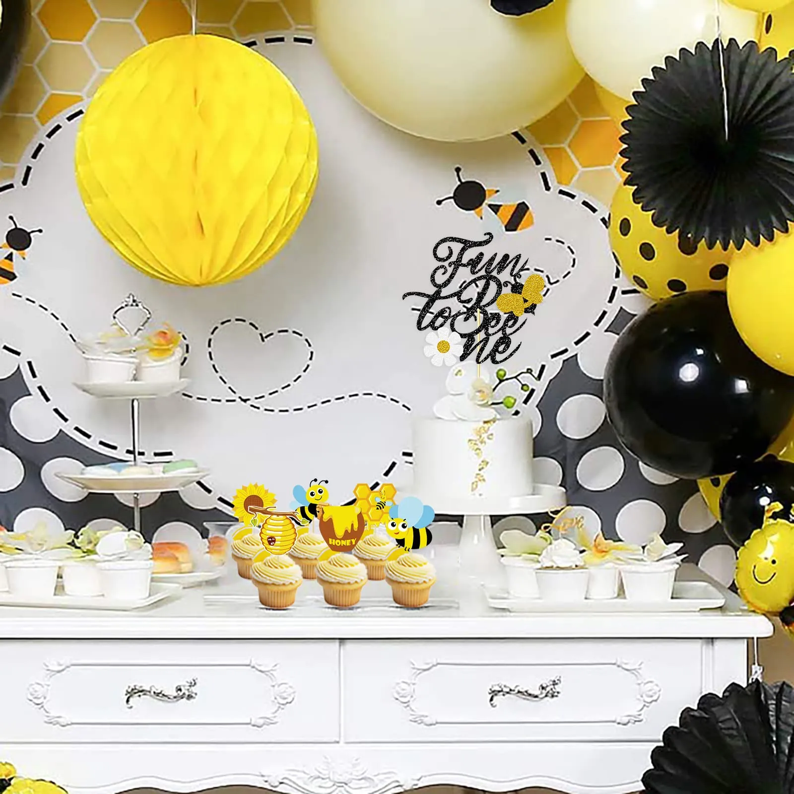 Bee Cake Topper Bumblebee Cupcake Topper For Kids Bee Theme Parties ...