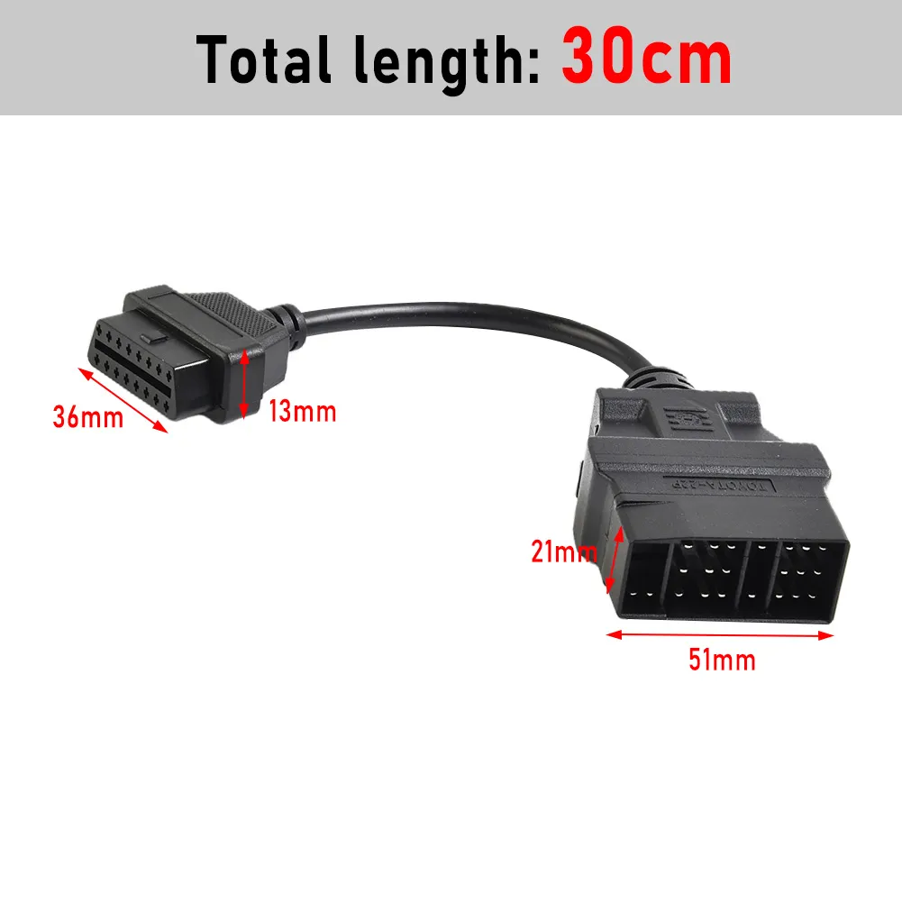 DHgate.com:OBD1 to OBD2 Scanner Cable Adapter for Toyota Vehicle ...