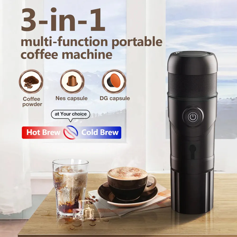 12V DC Portable Car Espresso Coffee Maker 60ml Capacity, 18Bar Pressure ...