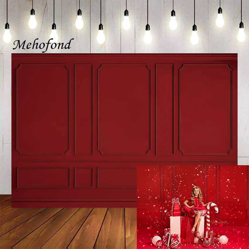 Mehofond Christmas Red Wall Photography Background Holiday Party ...