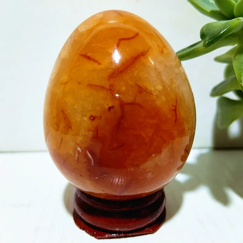 Red Agate Egg-Shaped Feng Shui Crystals for Energy Healing and Home ...