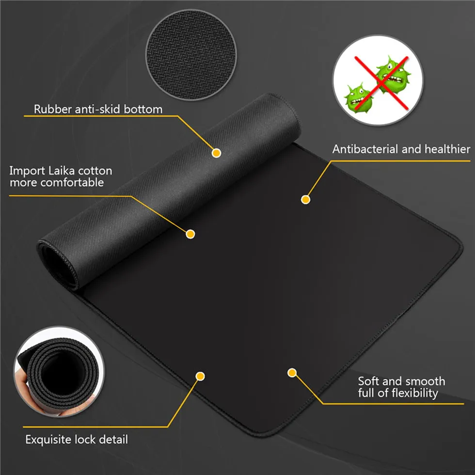 Xxl Mouse Pad Gaming Computer Mousepad Gamer Desk Mat Black Big Office ...