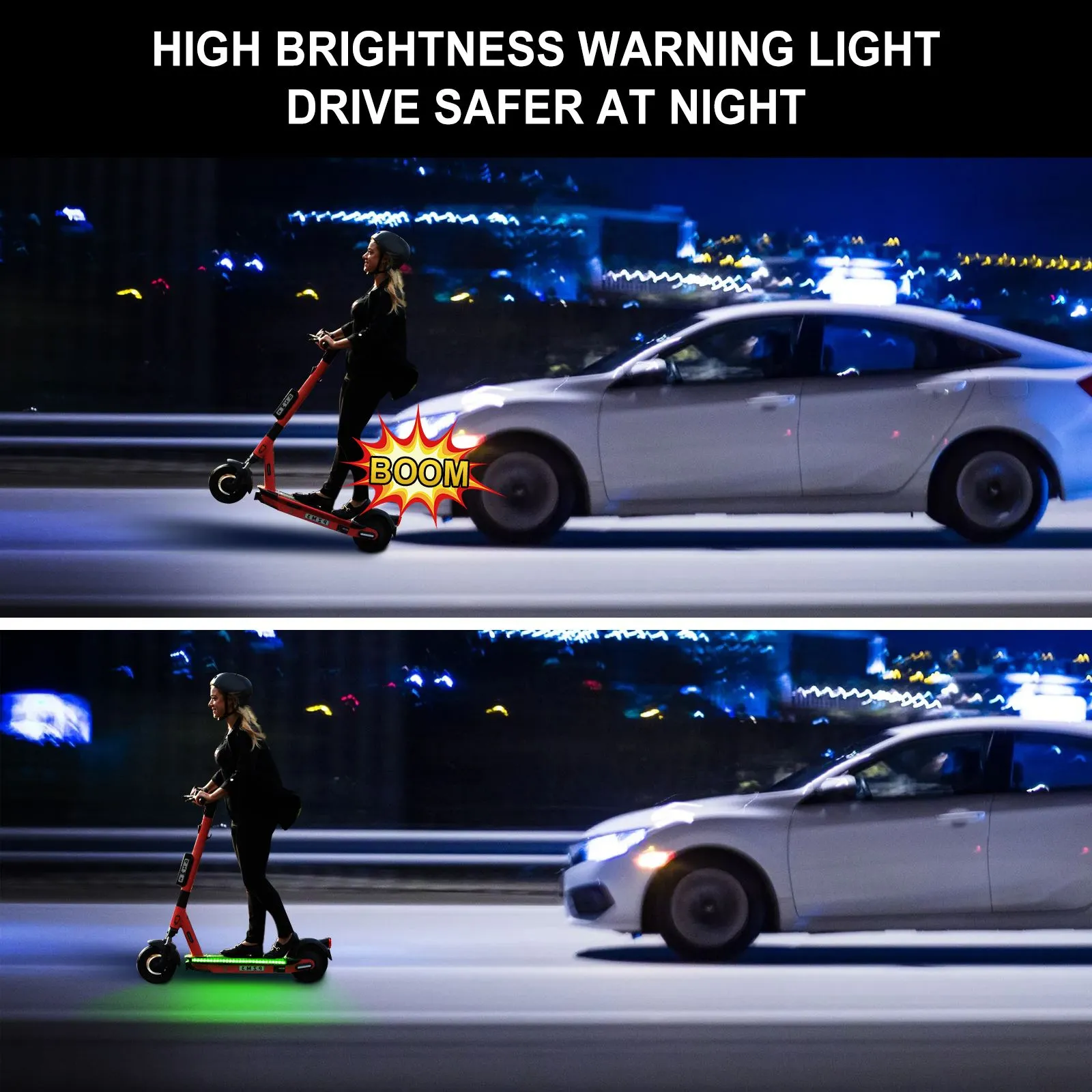 Durable Electric Scooter LED Strip Light Enhanced... From Ddmyearth ...