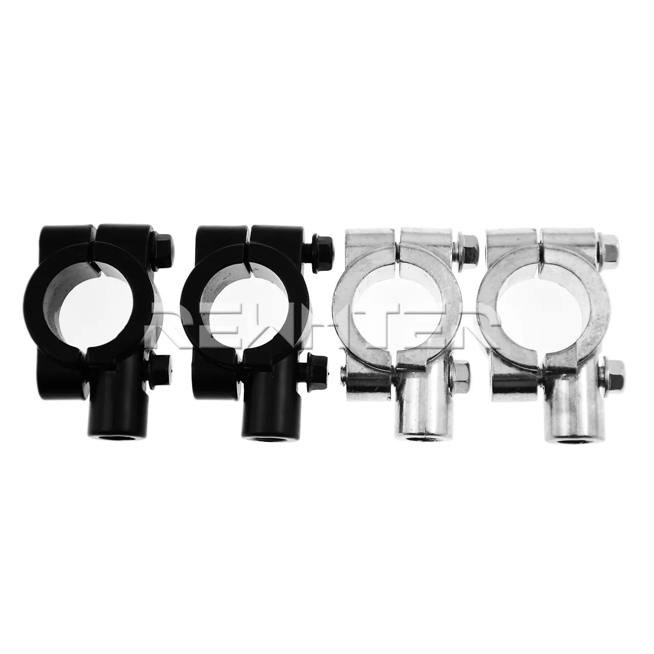 DHgate.com:2 Pack Silver/Black Metal Motorcycle Mirror Mount Clamp for ...