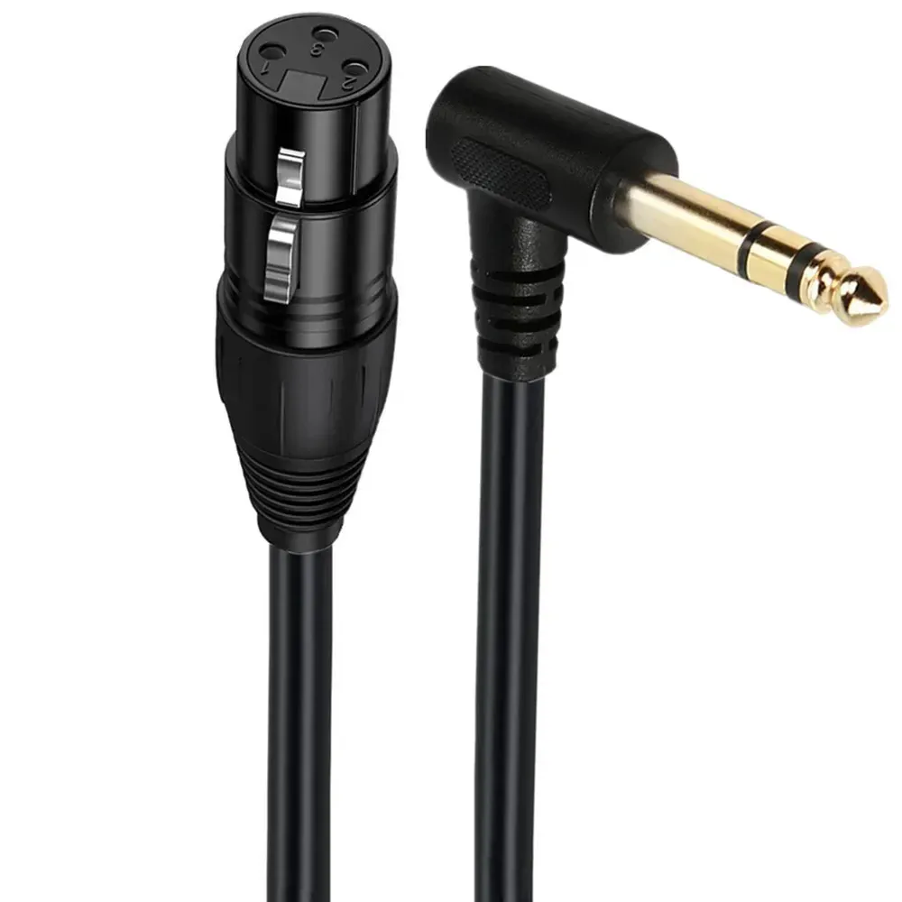 90 Degree Right Angle 1/4 Inch TRS to 3-Pin Male XLR Balanced Audio ...