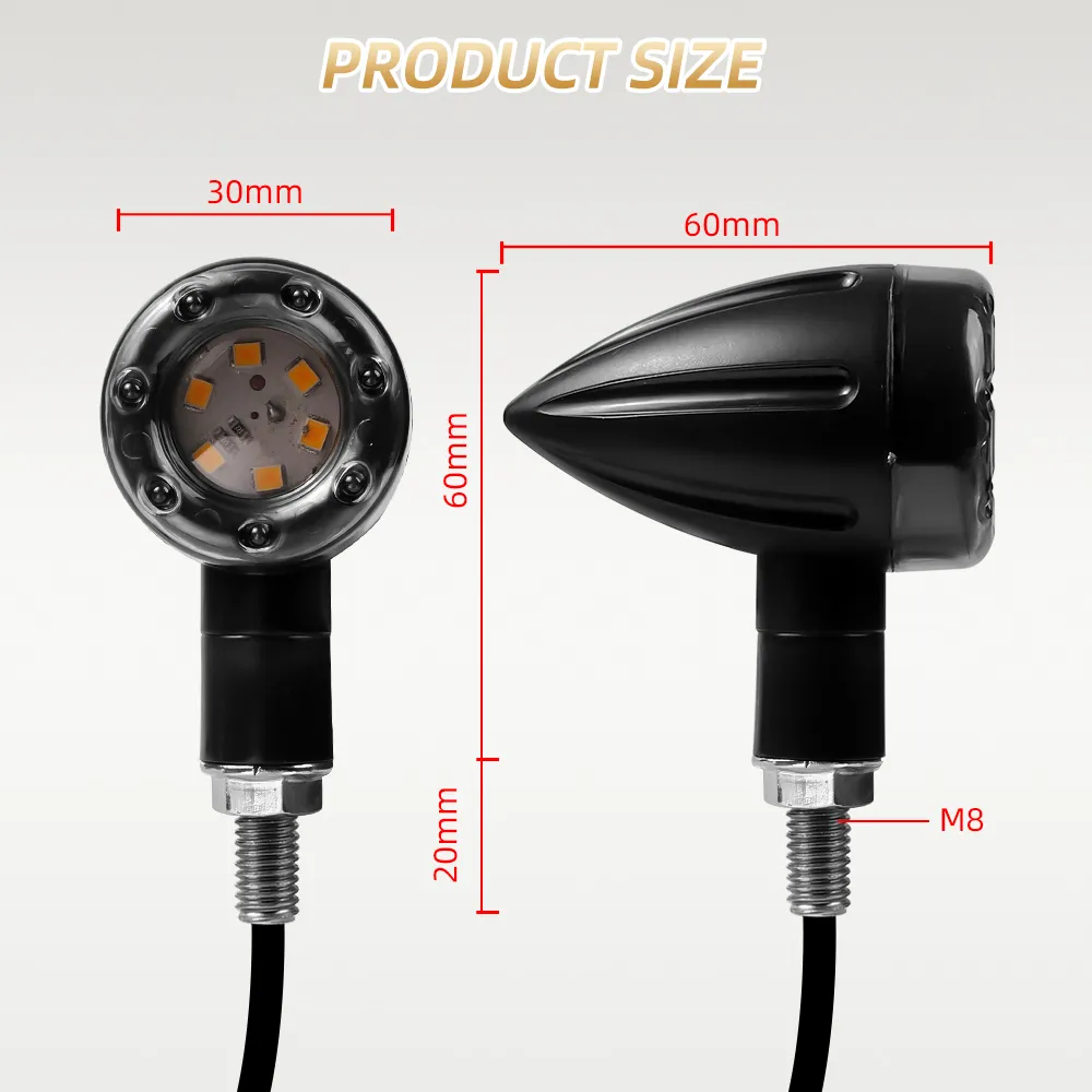 2/Waterproof Mini Bullet LED Turn Signal Indicators Light for ...