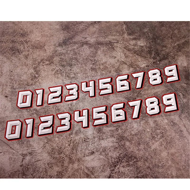 Numbers Motorcycle Racing Stickers Red White Decals... From Dh4623024 ...