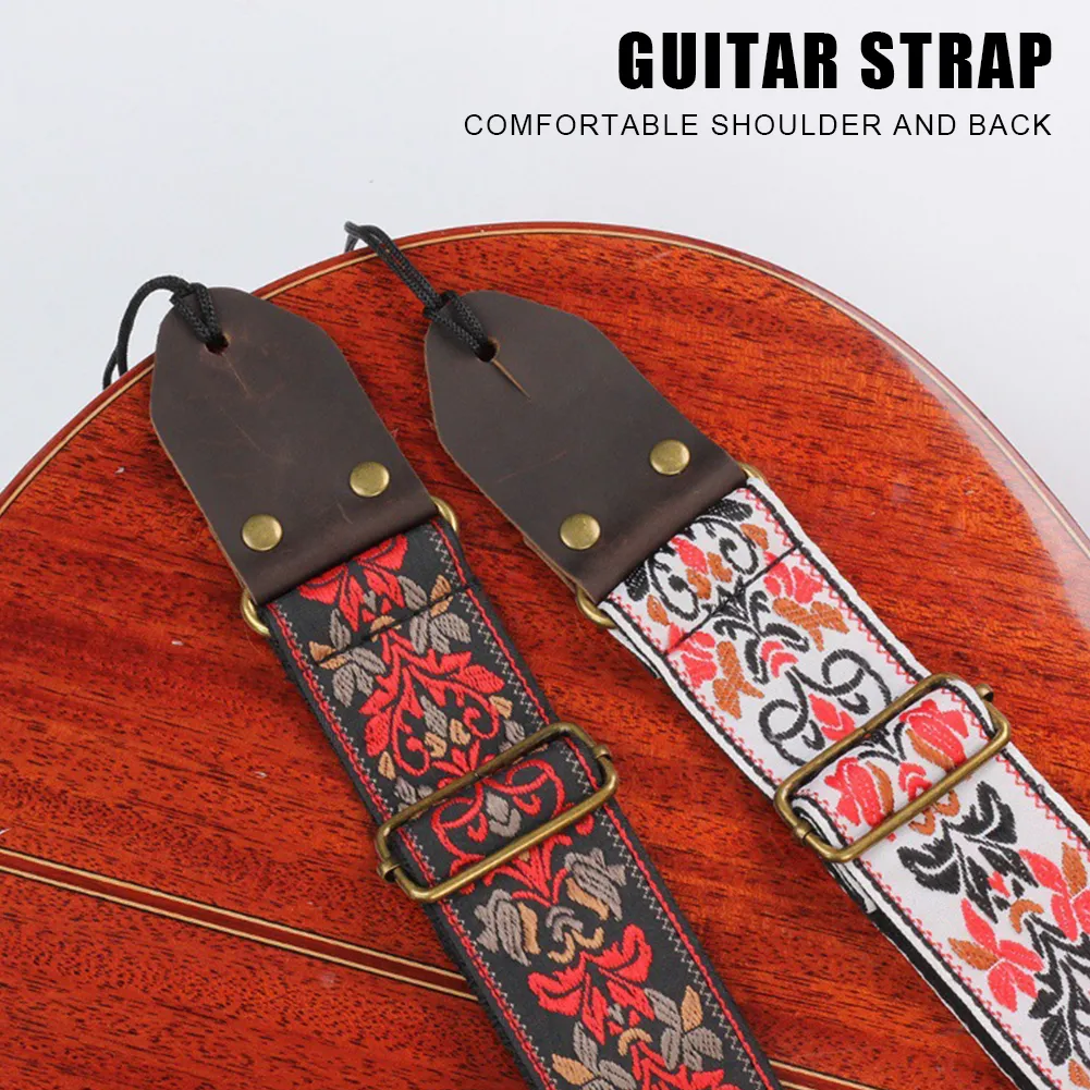 Bass Guitar Strap with Tail Pin: 5cm Jacquard Adjustable Strap for ...