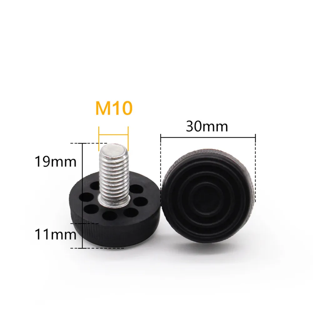 Adjustable Height Metric Thread M6/M8/M10 Black Plastic Furniture Leg ...