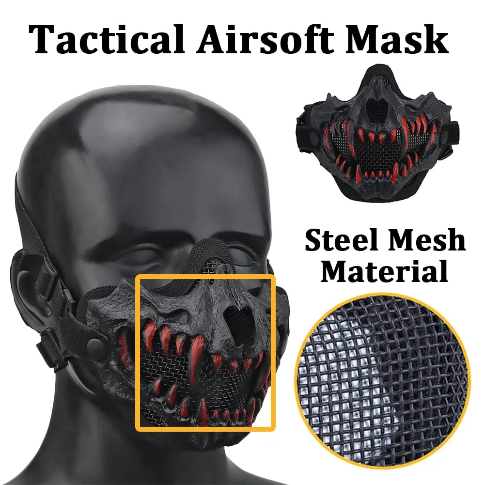 6MM Military Helmet With Tactical Goggles And Airsoft Mask Full Face ...