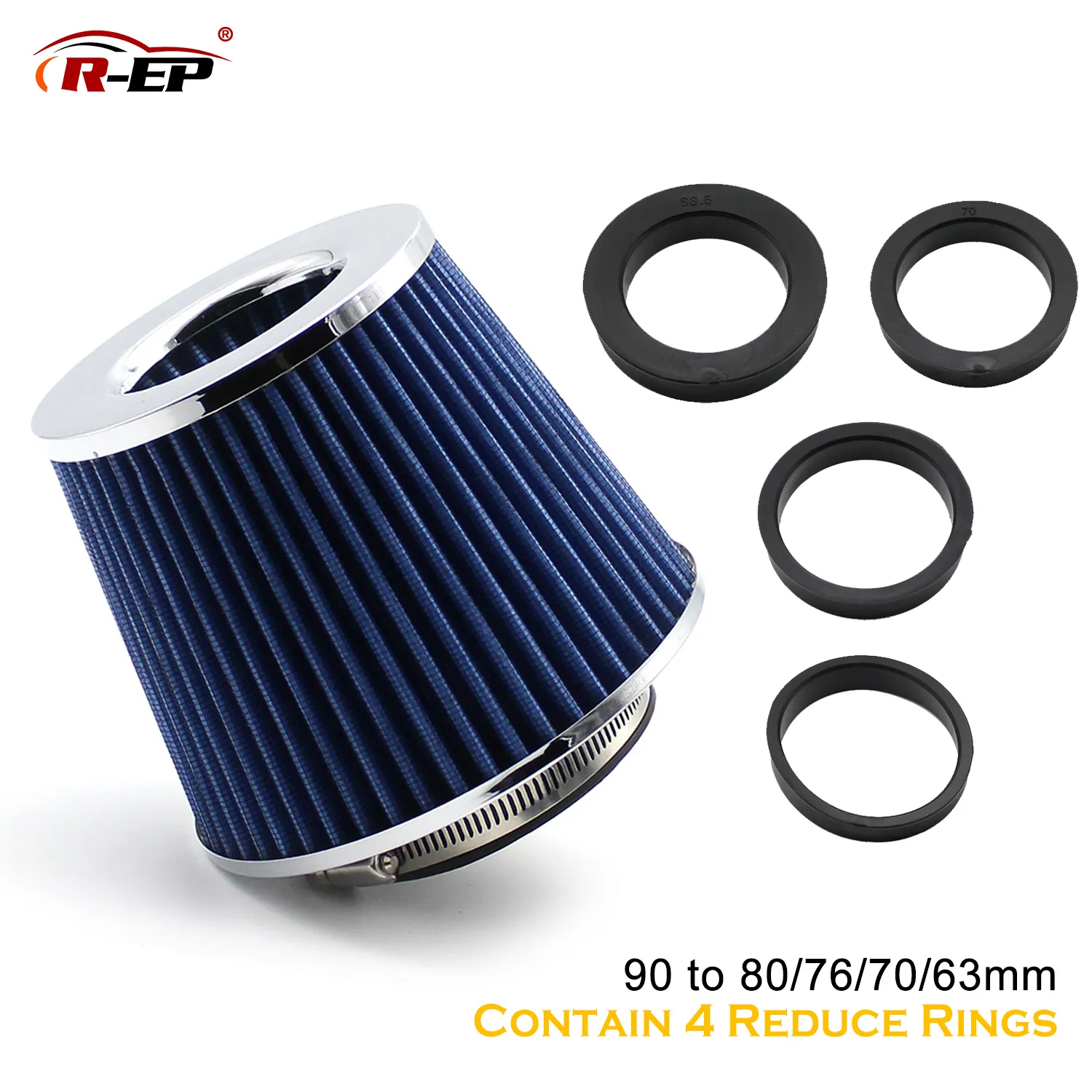 Car High Flow Air Filter Cold Air Intake Universal Filters 2.5 3 3 ...
