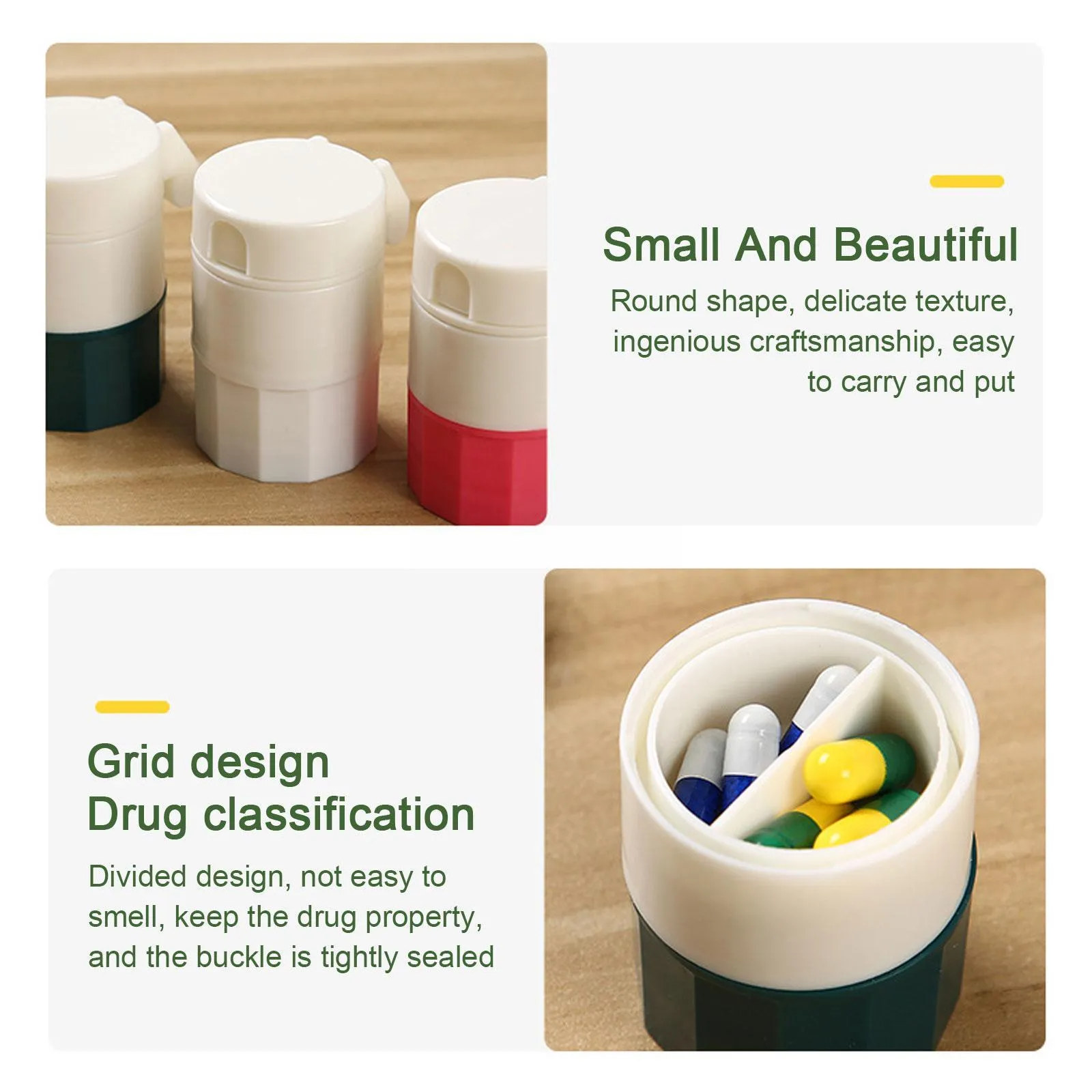 Portable 4 Layer Pill Cutter Grinder Tablet Splitter and Crusher with ...