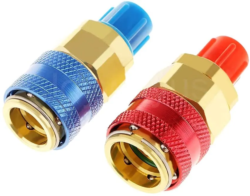R134a Quick Coupler Set Automotive Connector Kit, High/Low AC System ...