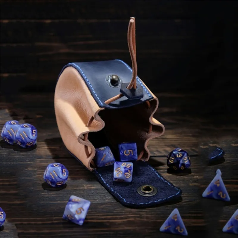 Durable Leather Drawstring Pouch for RPG Dice, Coins, Jewelry, and ...