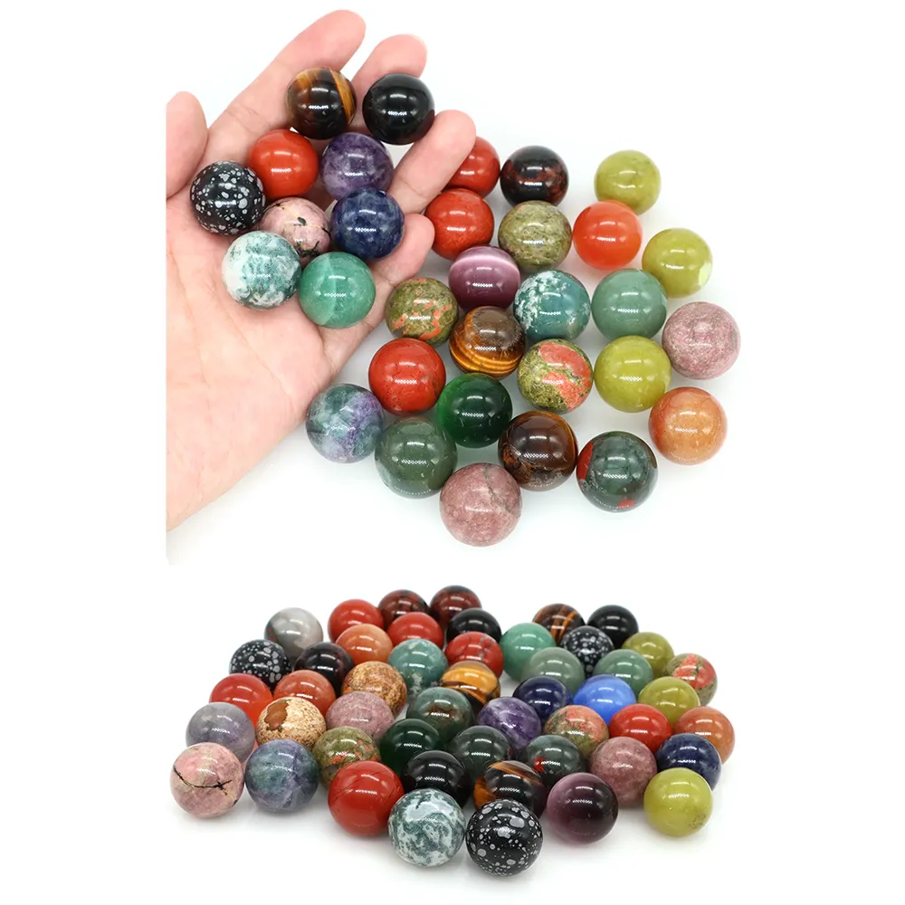 20mm Natural Stone Round Ball Rose Quartz Crystal Bead, Non-Porous DIY ...