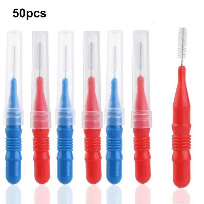 Interdental Brush Cleaners | 50-Pack for Braces | Gentle Interproximal ...