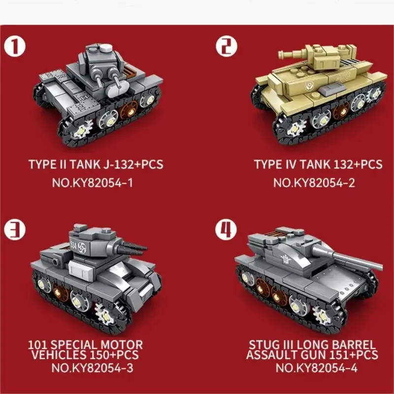 WW2 Army Heavy Tank Vehicle Building Blocks - Assembly Model for Kids ...