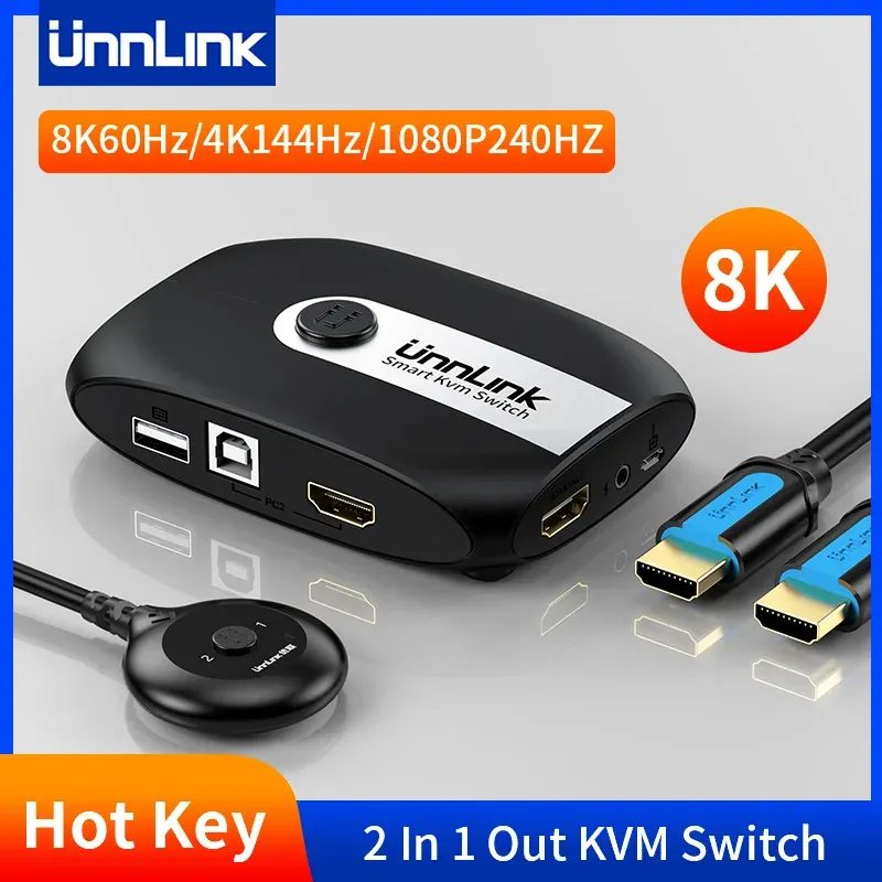 DHgate.com:UNNLINK 8K HDMI KVM Switch, 4K 144Hz Video Splitter for TV ...