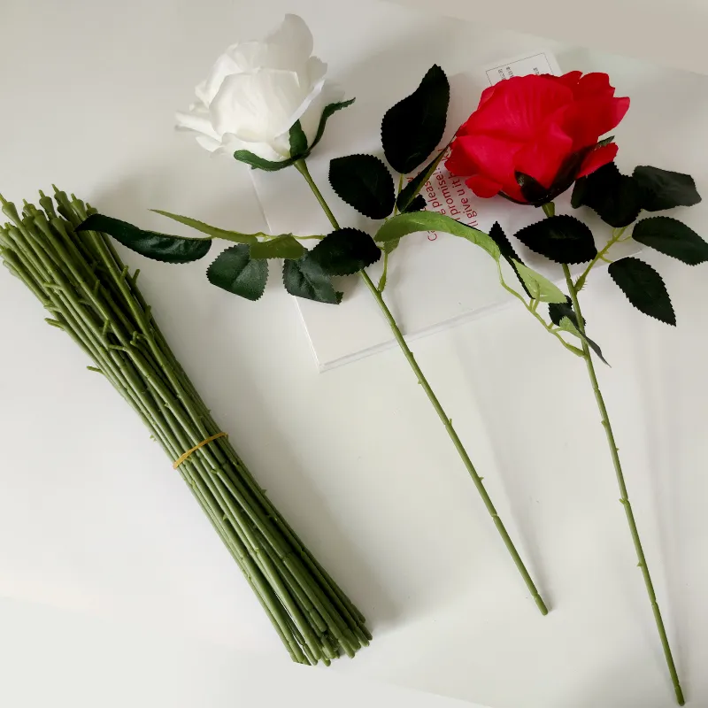 DHgate.com:18/30cm Artificial Flower Stems with Wire, Plastic DIY ...