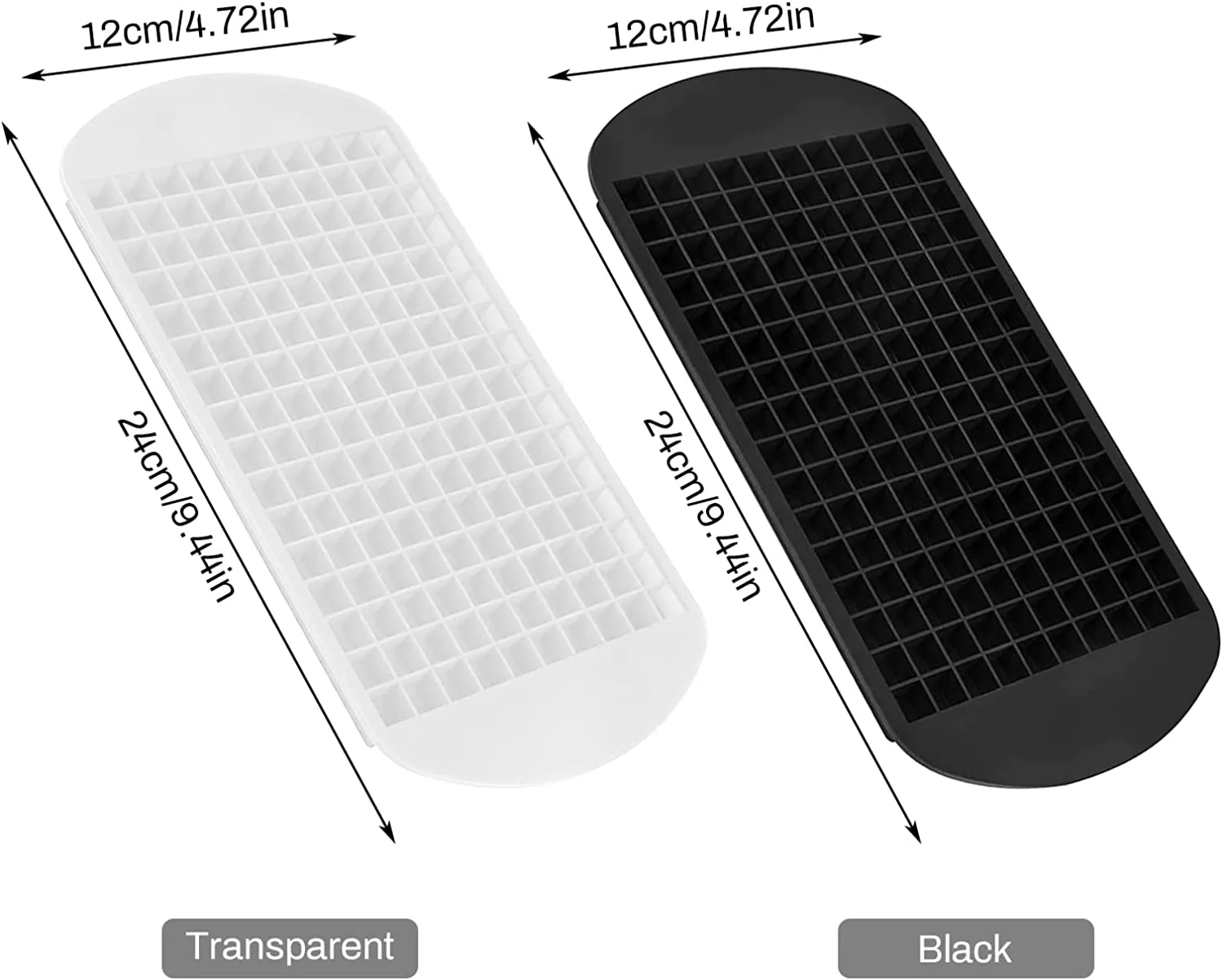 160-Grid Ice Cube Tray, Foldable Silicone Ice Maker with Cover ...